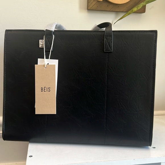 Bags | Nwt Beis The Work Tote Bag Black | Poshmark